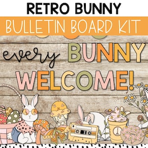 Groovy RETRO BUNNY Bulletin Board Kit, Spring Bulletin Board Kit ...