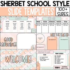 Retro Back to School Slide Templates, End of Year Slides Classroom ...