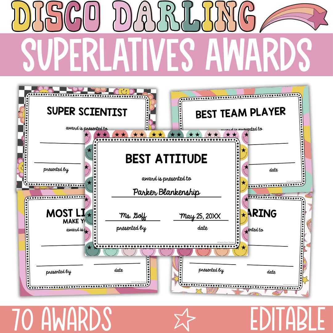 Retro Superlative Awards for End of the Year, Disco Cowgirl Award ...
