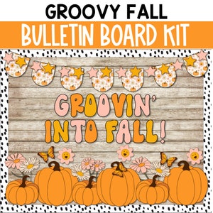 Groovy Fall Bulletin Board Decor, Retro Fall Bulletin Board, Fall ...