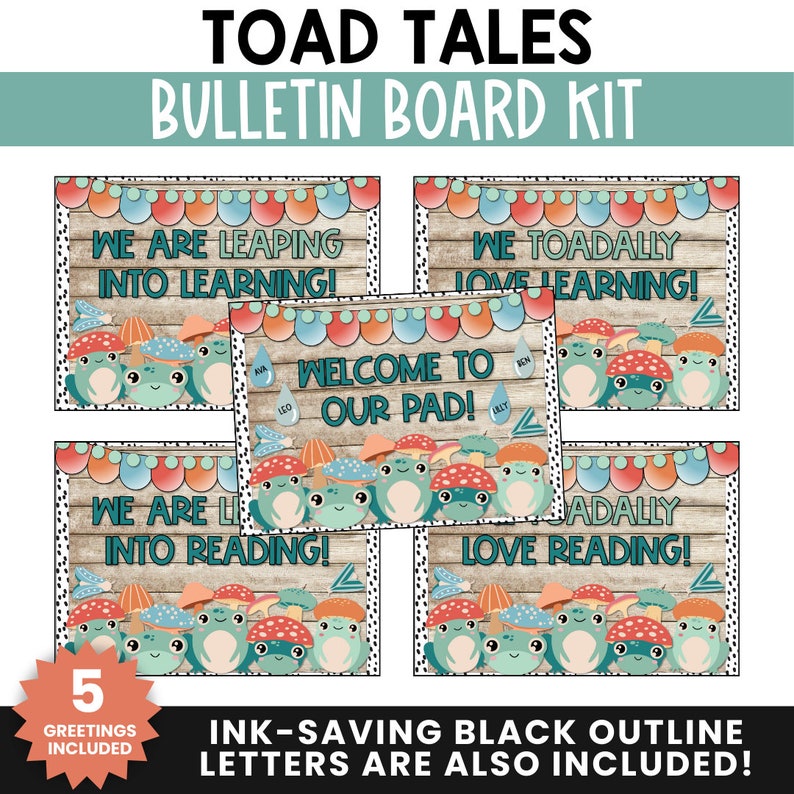 Spring Bulletin Board Decor, Frog Bulletin Board, Retro Classroom Decor ...