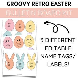 Groovy Retro Easter Bulletin Board Kit, Spring Bulletin Board Kit ...