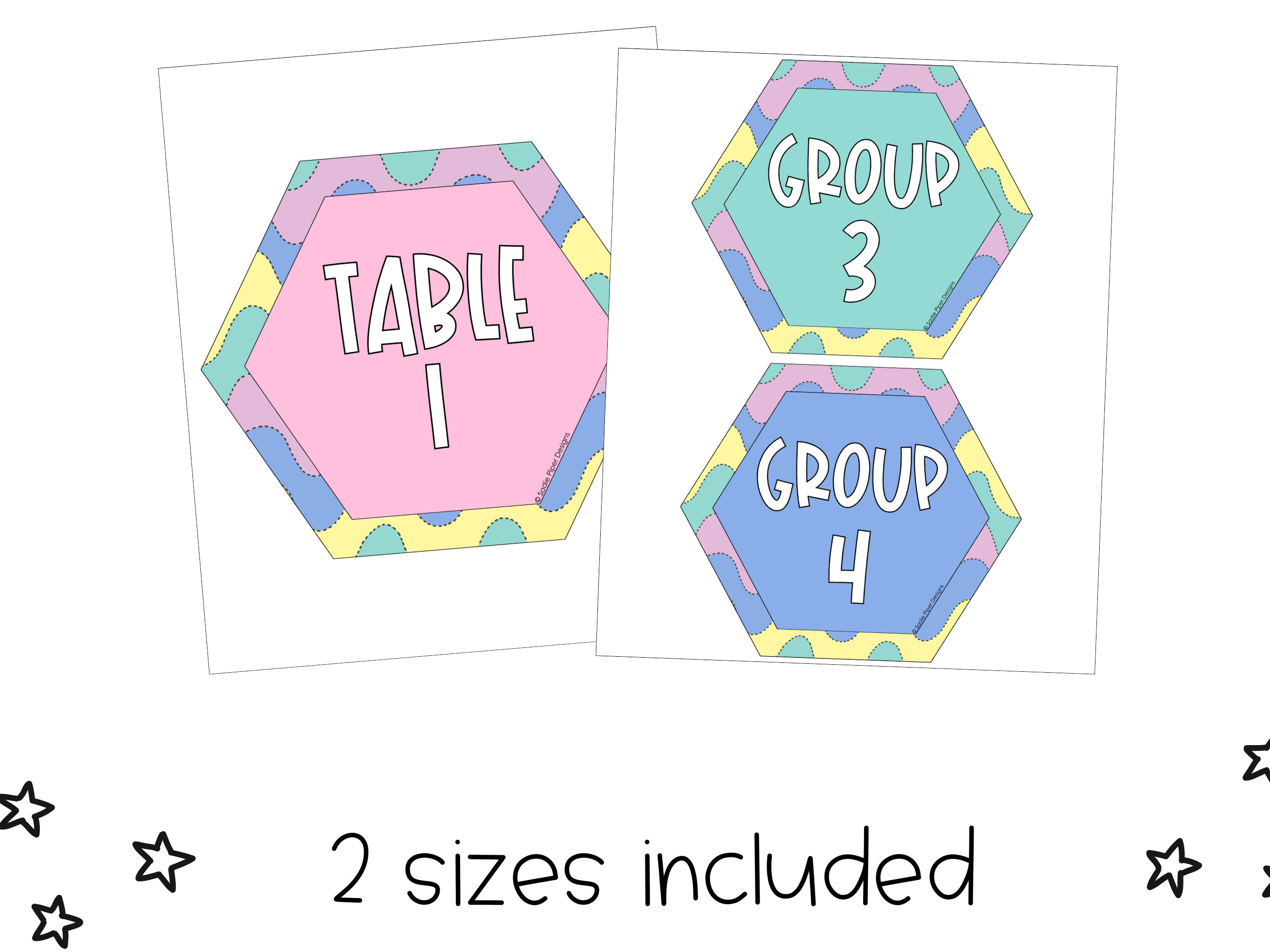 Editable Group and Table Signs, Retro Classroom Management Tools ...