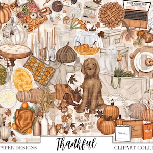 THANKFUL Clipart, Thanksgiving Clipart, Autumn Clipart, Fashion Clipart ...