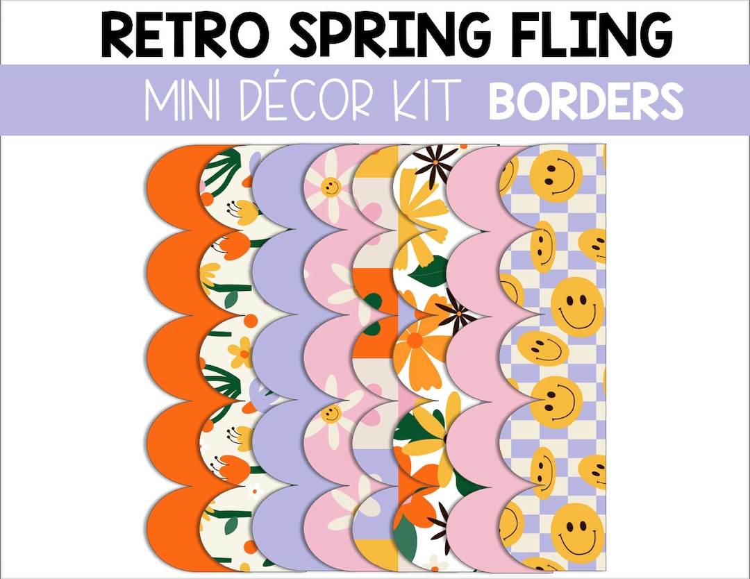 Retro Spring Fling Mini Decor Kit, Retro Classroom Decor, Groovy ...