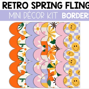 Retro Spring Fling Mini Decor Kit, Retro Classroom Decor, Groovy ...