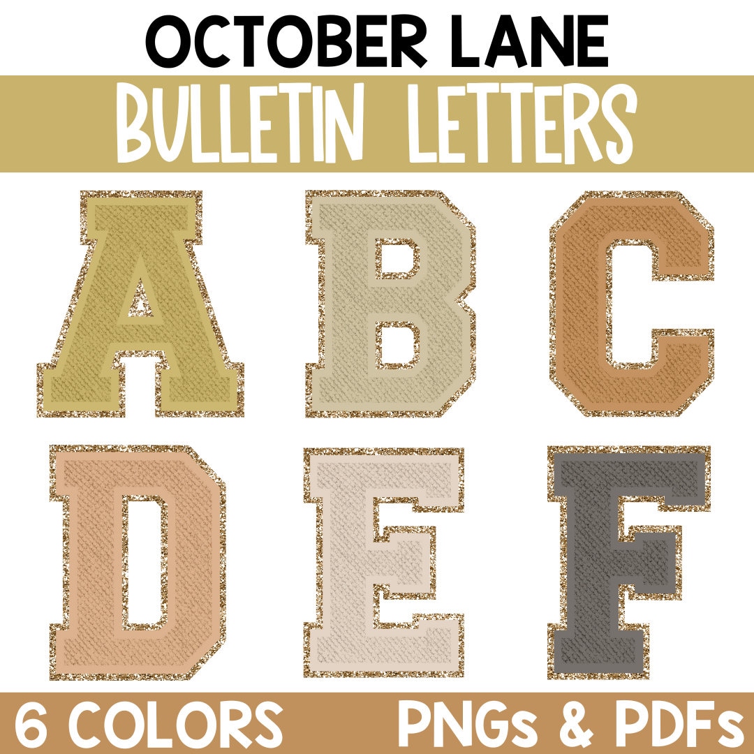 Fall Varsity Bulletin Board Letters, Letter Clipart, Printable Bulletin ...