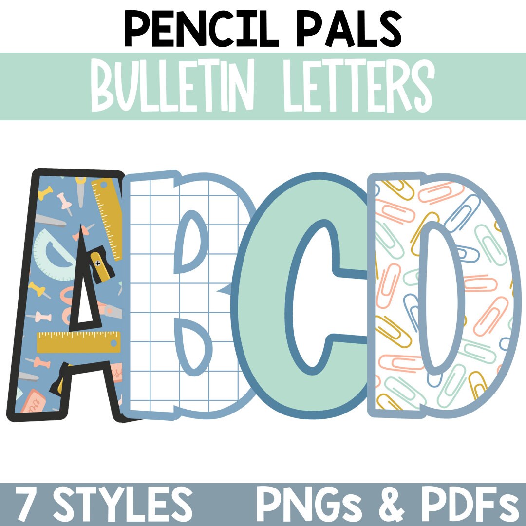 Back to School Bulletin Board Letters, Letter Clipart, Printable ...