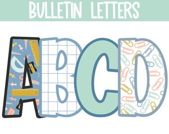 Varsity Bulletin Board Letters, Letter Clipart, Printable Bulletin ...