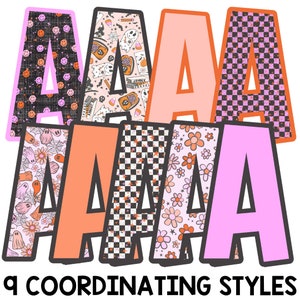 Groovy Retro Halloween Bulletin Board Letters, Letter Clipart ...