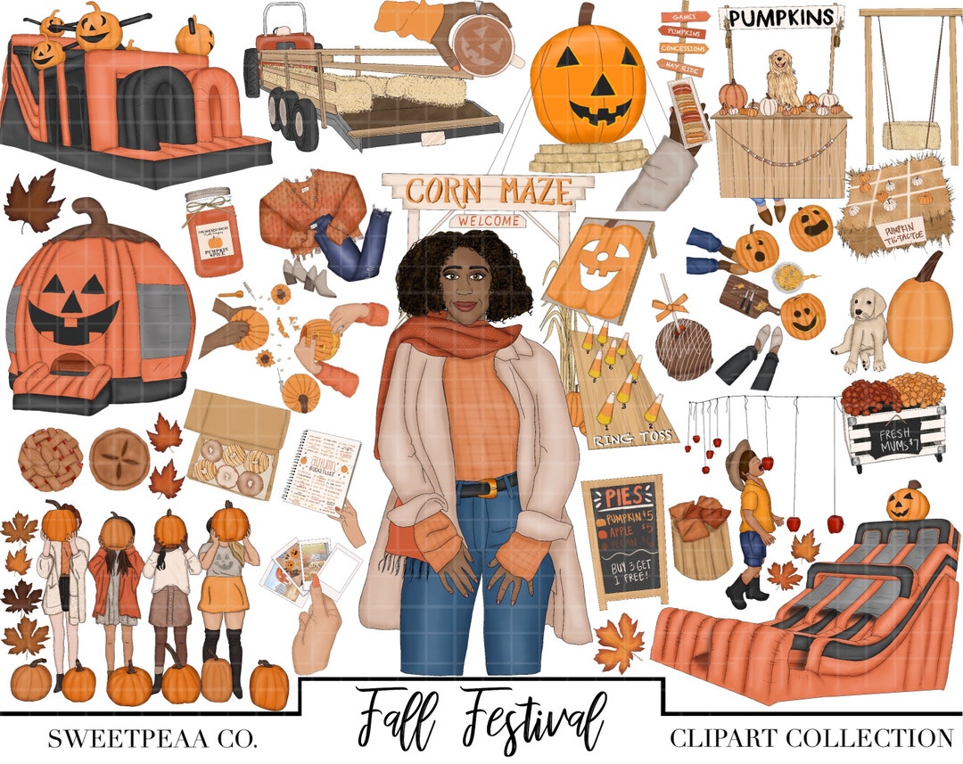 FALL FESTIVAL Clipart, Autumn Clipart, Clipart for Planner Stickers ...