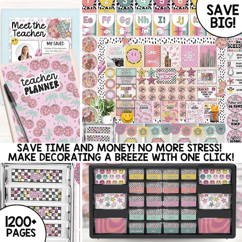 Retro Disco Cowgirl Classroom Decor MEGA Bundle, Pink Western Classroom ...