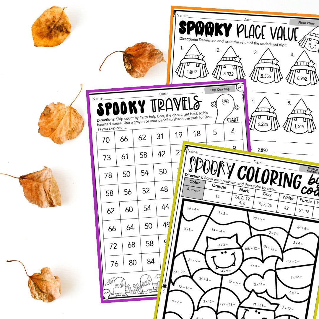 Multiplicacao De Planilhas De Matematica De Halloween Resolver A