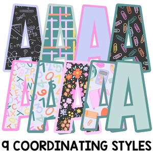 Back to School Bulletin Board Letters, Letter Clipart, Printable ...