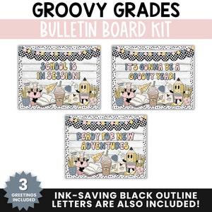 Retro Back to School Bulletin Board Decor, Rainbow Classroom Decor ...