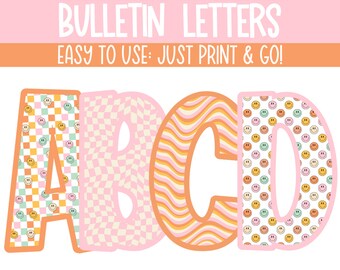 Retro Bulletin Board Letters - Etsy