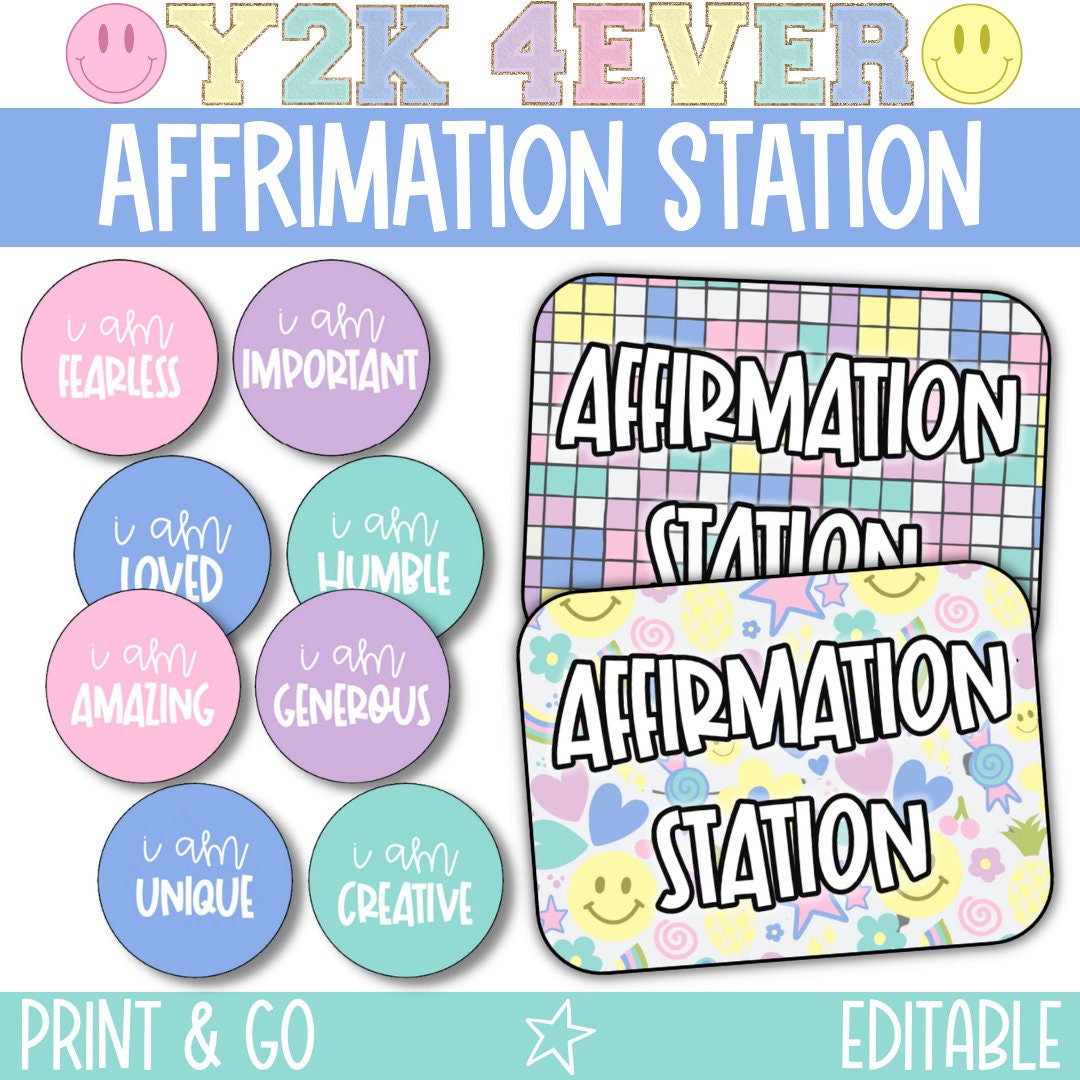 Affirmation Station for Classrooms, Positive Affirmations for Classroom ...