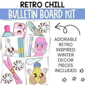 Retro Groovy Winter Bulletin Board Decor, Retro Christmas Bulletin ...