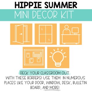 Retro Groovy Summer Mini Decor Kit, Retro Classroom Decor, Groovy ...