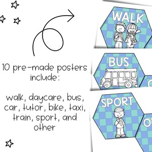 Retro Dismissal Chart for Classroom, How We Go Home Display Chart ...