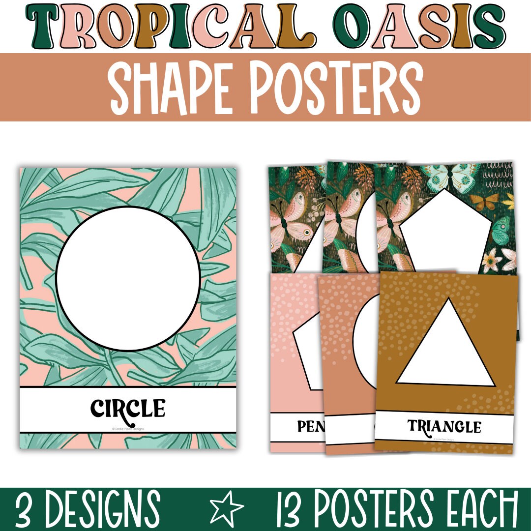 Shape Posters for Classroom, 2D Shape Posters Display for Classroom, Learning Shapes, Printable ...