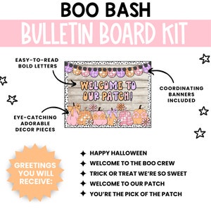 Halloween Bulletin Board Decor, Pink Halloween Bulletin Board ...