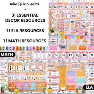 Retro Groovy Y2K Classroom Decor MEGA Bundle, Rainbow Bright Classroom ...