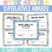 Superlative Awards for End of the Year, Award Certificates for ...