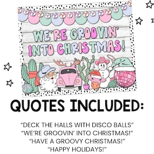 Groovy Christmas Bulletin Board Decor, Retro Christmas Bulletin Board ...