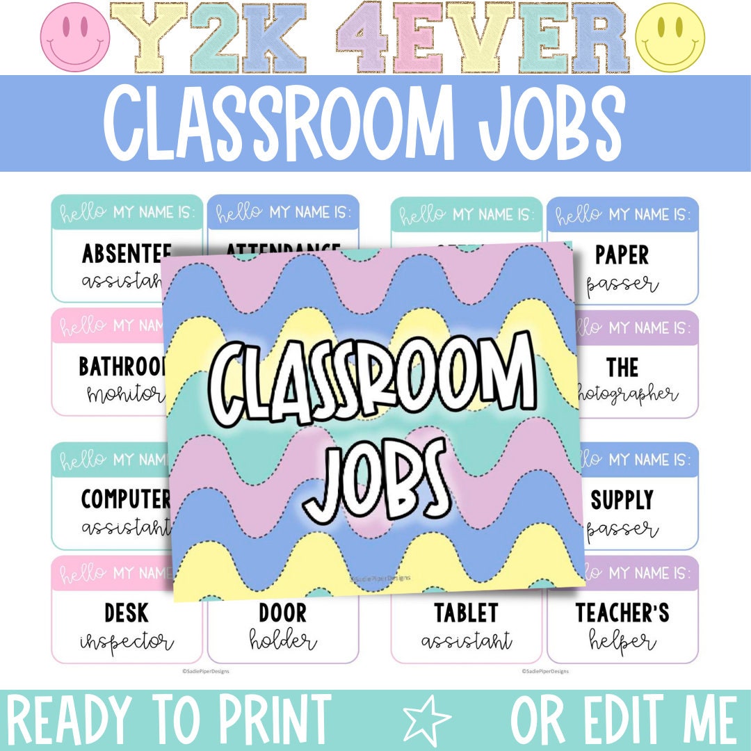 Editable Classroom Job Display, Groovy Retro Classroom Decor, Classroom ...