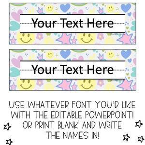 Editable Desk Name Tags for Students, Retro Desk Name Plates for ...