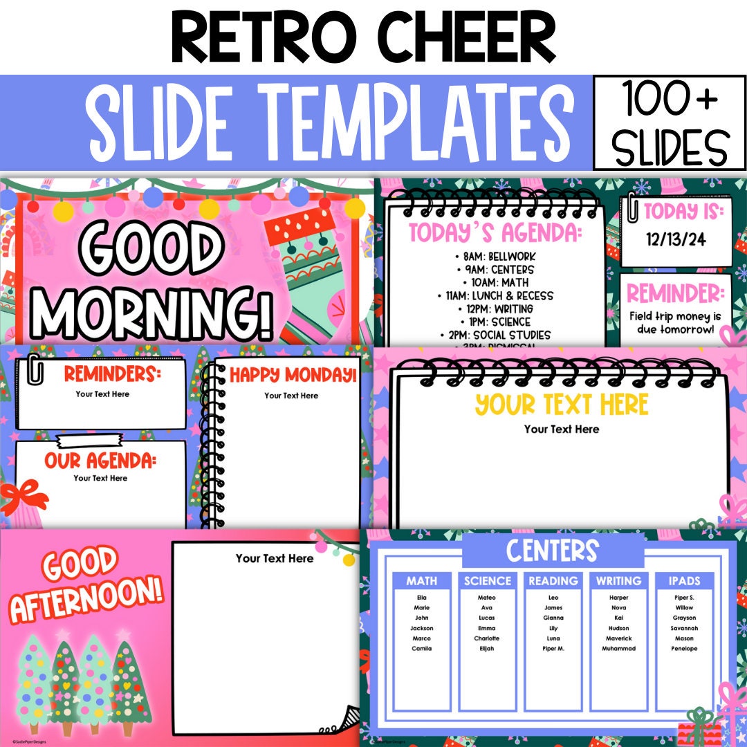 Christmas Slide Templates for Classroom, Holiday Slides Templates ...
