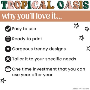 Tropical Boho Word Wall Display, Modern Word Wall Display, Printable ...