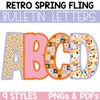 Groovy Retro Varsity Bulletin Board Letters, Letter Clipart, Printable ...