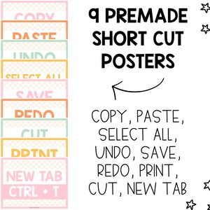 Keyboard Shortcut Posters, Computer Lab Posters, STEM Posters, Learning ...