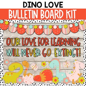 Dinosaur Valentines Bulletin Board Decor, February Bulletin Board ...