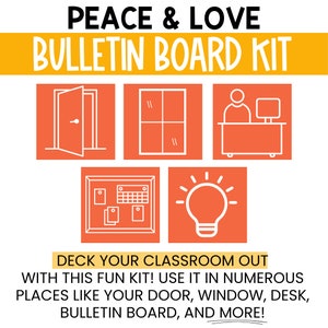 Retro Groovy Bulletin Board Decor, February Bulletin Board, Spring ...