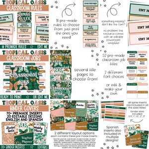 Printable Tropical Classroom Decor Set, Plant Themed Classroom ...