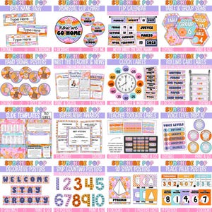 Retro Groovy Y2K Classroom Decor MEGA Bundle, Rainbow Bright Classroom ...