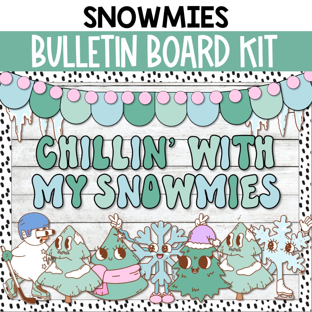 Retro Groovy Winter Bulletin Board Decor, Retro Christmas Bulletin ...