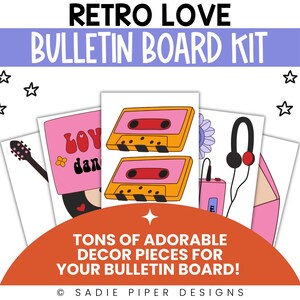 Retro Groovy Valentine's Bulletin Board Valentine's Day Classroom Decor ...