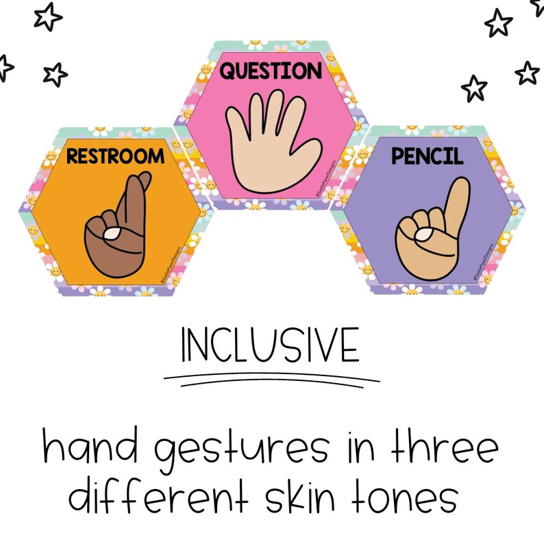 Editable Hand Signal Posters, Retro Hand Signal Posters, Bright Hand ...