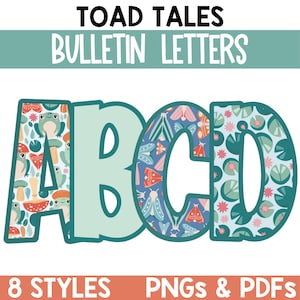Spring Frog Bulletin Board Letters, Letter Clipart, Printable Bulletin ...