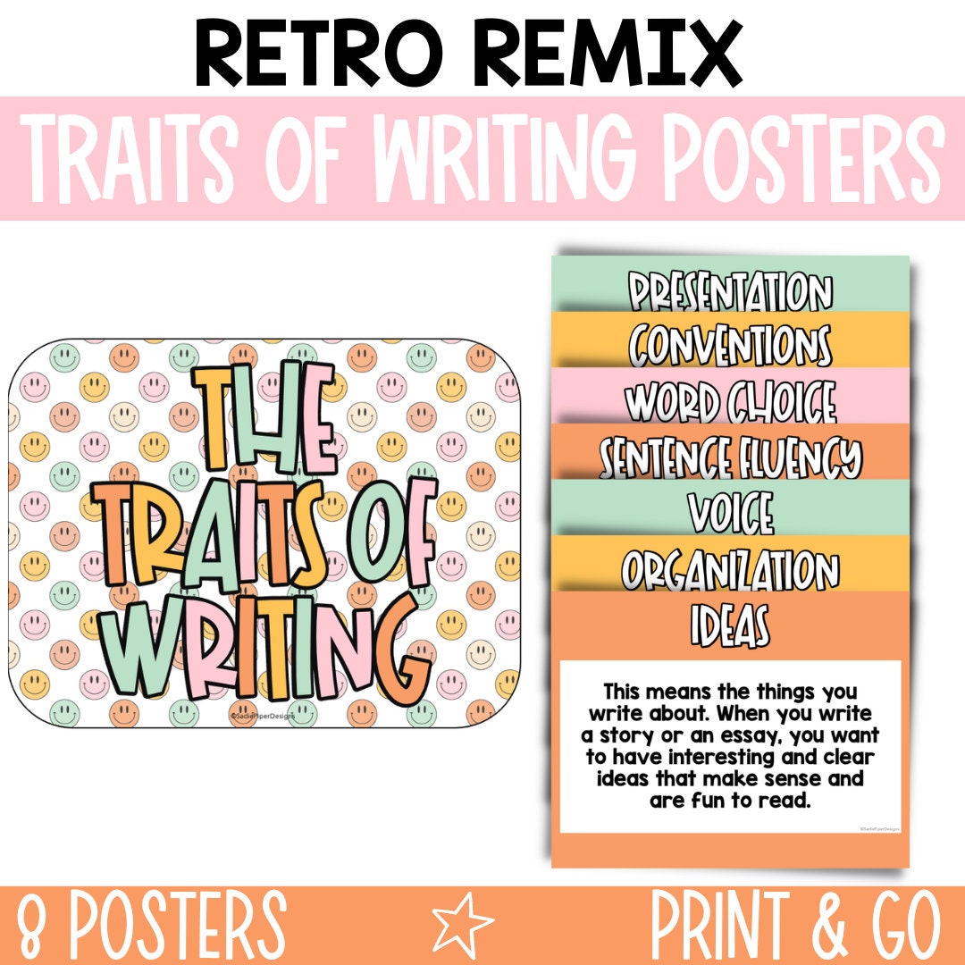 The Traits of Writing Posters, 6+1 Writing Traits, ELA Educational ...