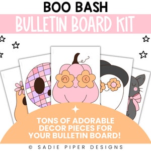 Halloween Bulletin Board Decor, Pink Halloween Bulletin Board ...