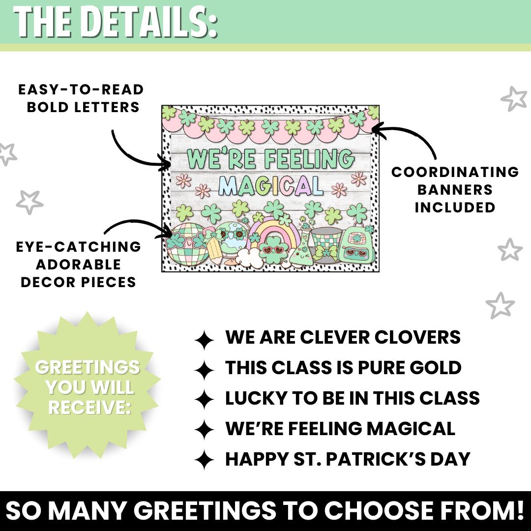 Pastel St. Patrick's Day Bulletin Board Trendy Checkered Classroom ...