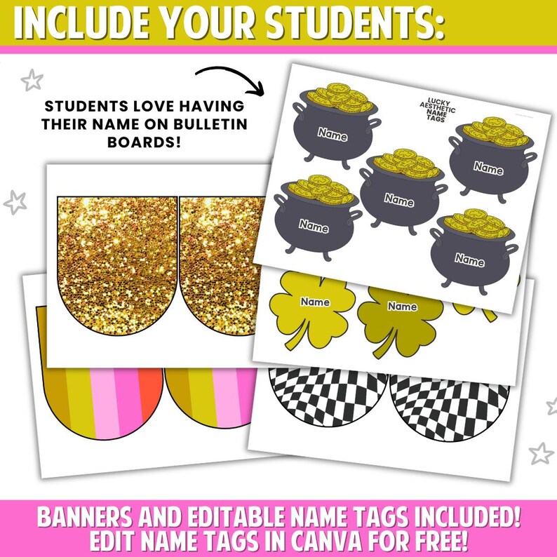 St. Patrick's Day Bulletin Board Trendy Checkered Classroom Decor ...