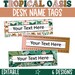 Editable Desk Name Tags for Students, Tropical Desk Name Plates for ...