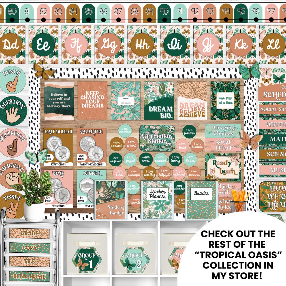 Place Value Posters, Tropical Place Value Wall Display, Math Posters ...