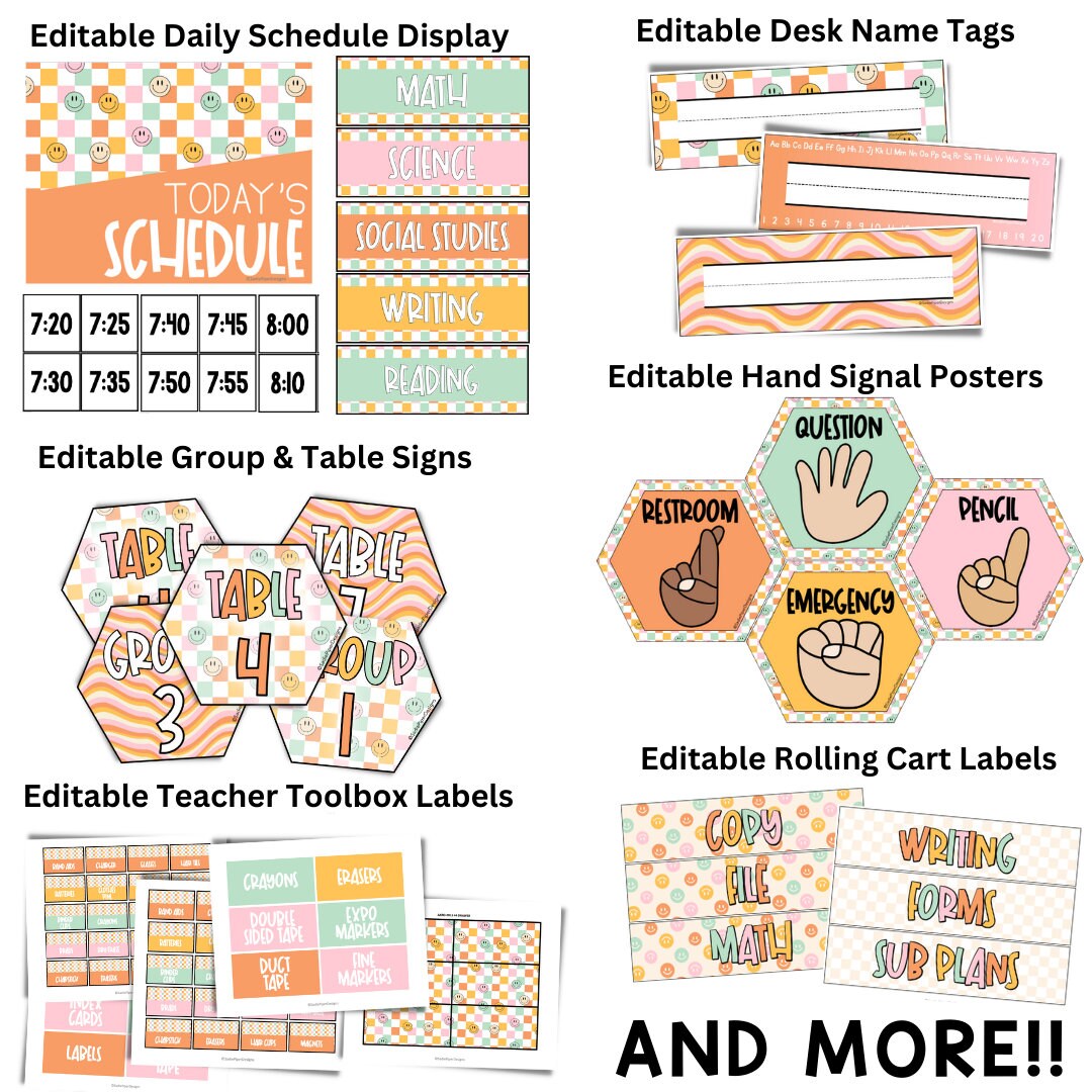 Retro Remix Classroom Decor MEGA Bundle, Groovy Classroom Decor, Bright ...